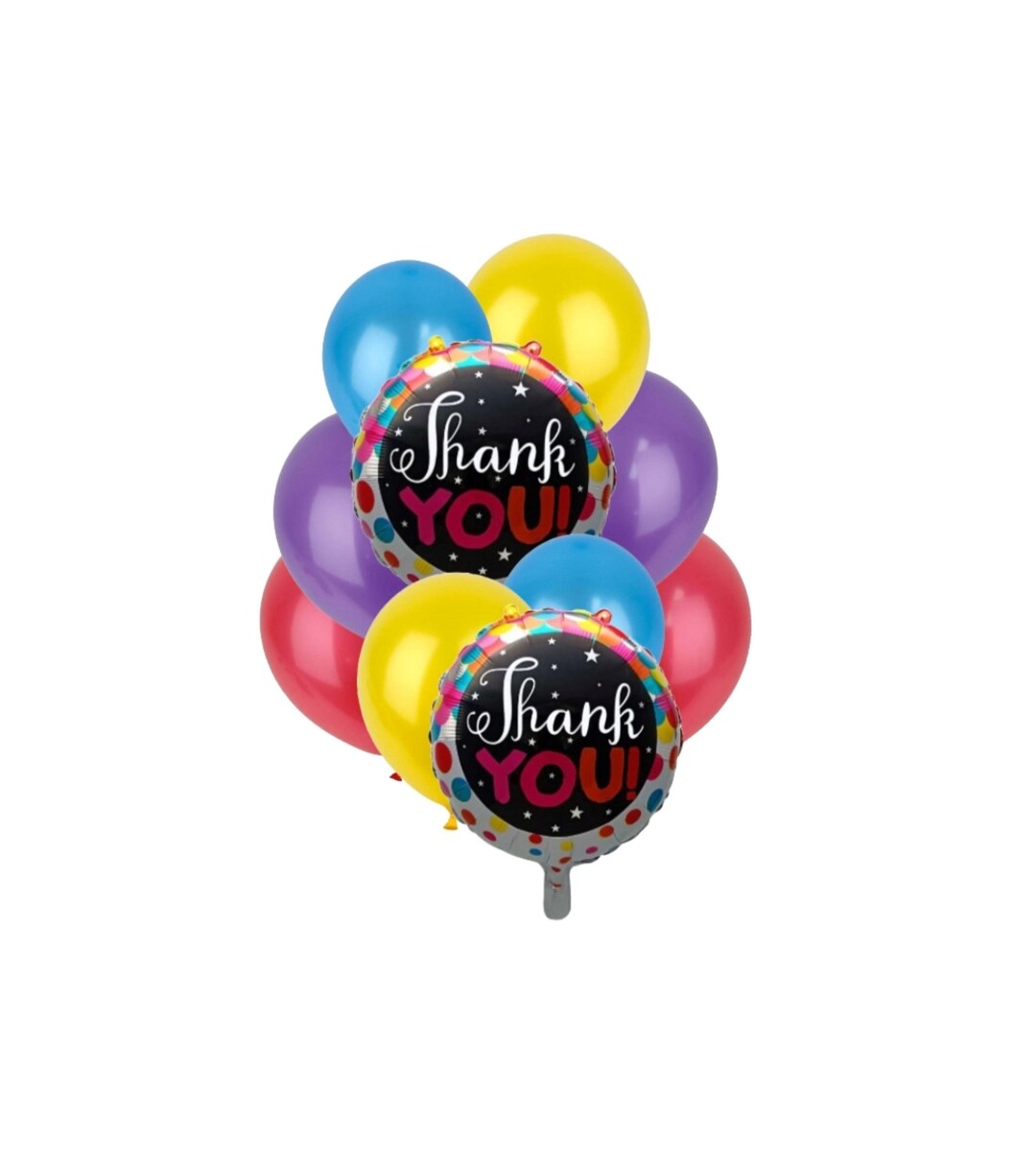 11 PCS Thank You Balloon Bouquet. Say Thanks in Style With Our Vibrant ...