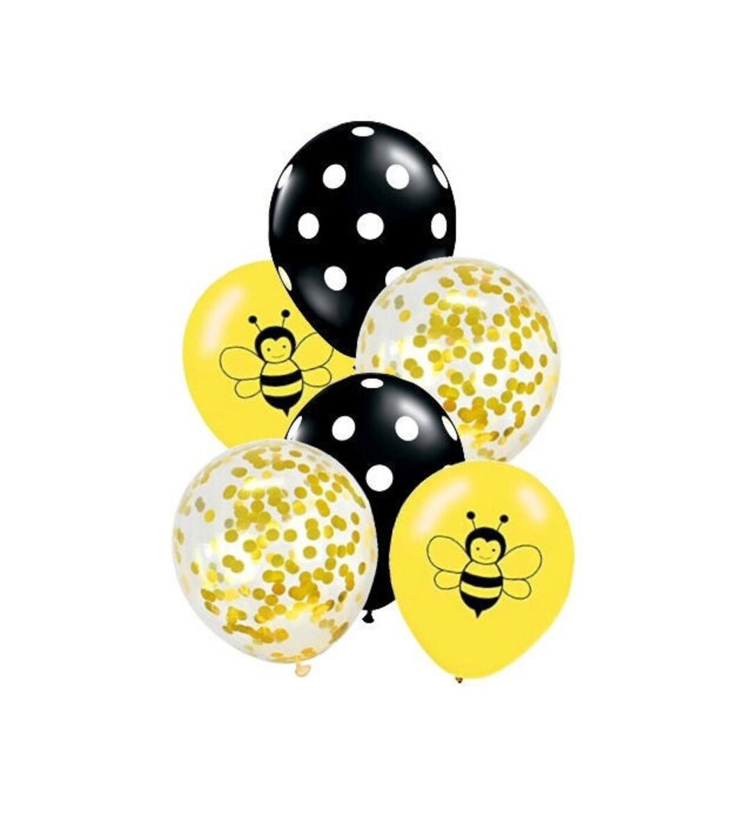 6 Pcs Set of Bumble Bee Themed Balloons Bouquet BQ119 - Etsy