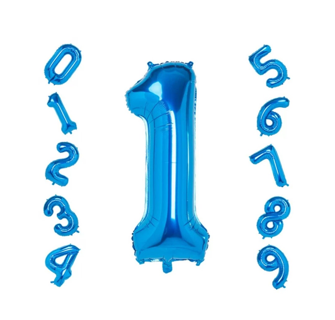 40" (3 Foot) Blue Foil Number Balloons - Etsy