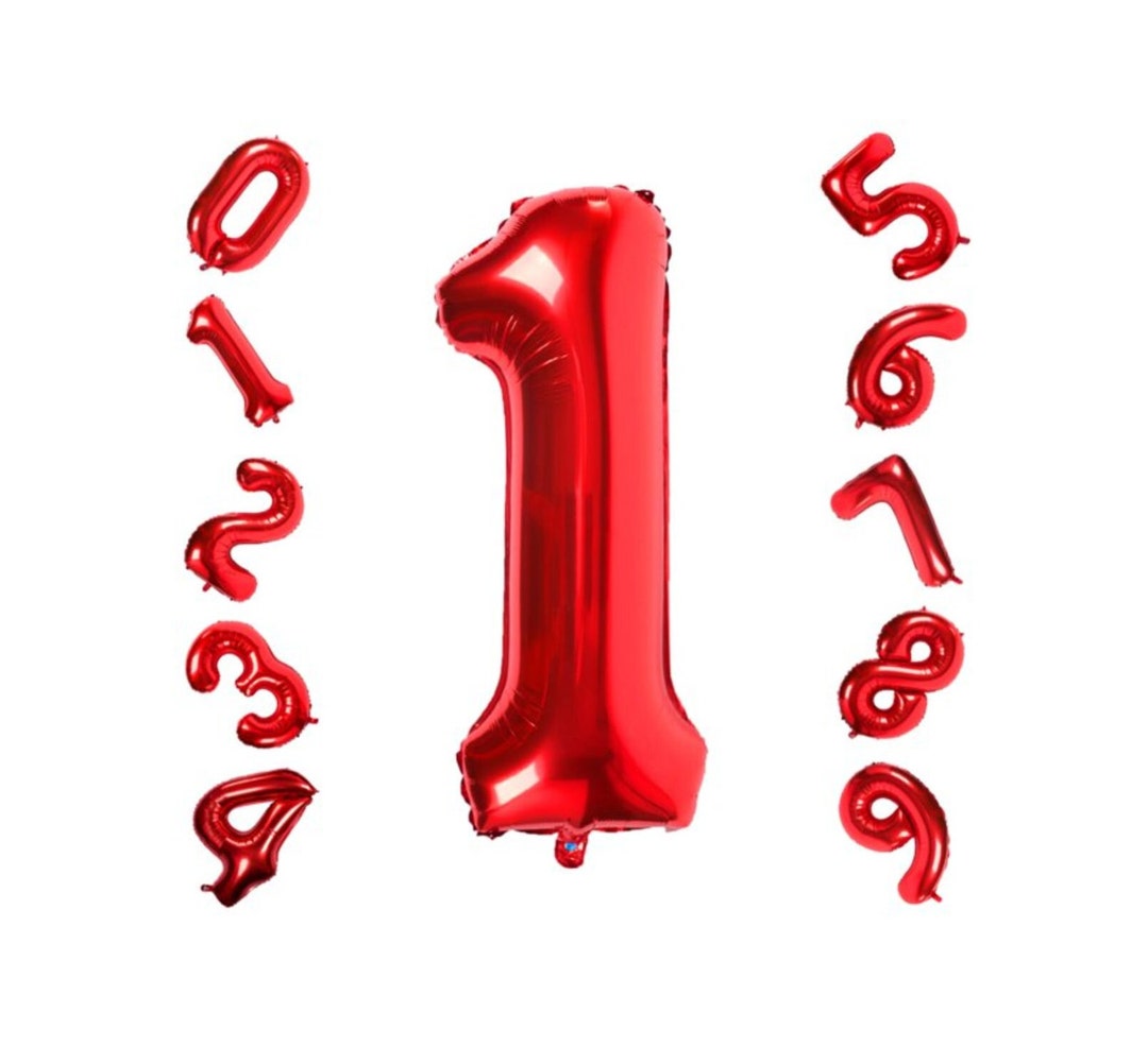 40" (3 Foot) Red Number Balloons - Etsy