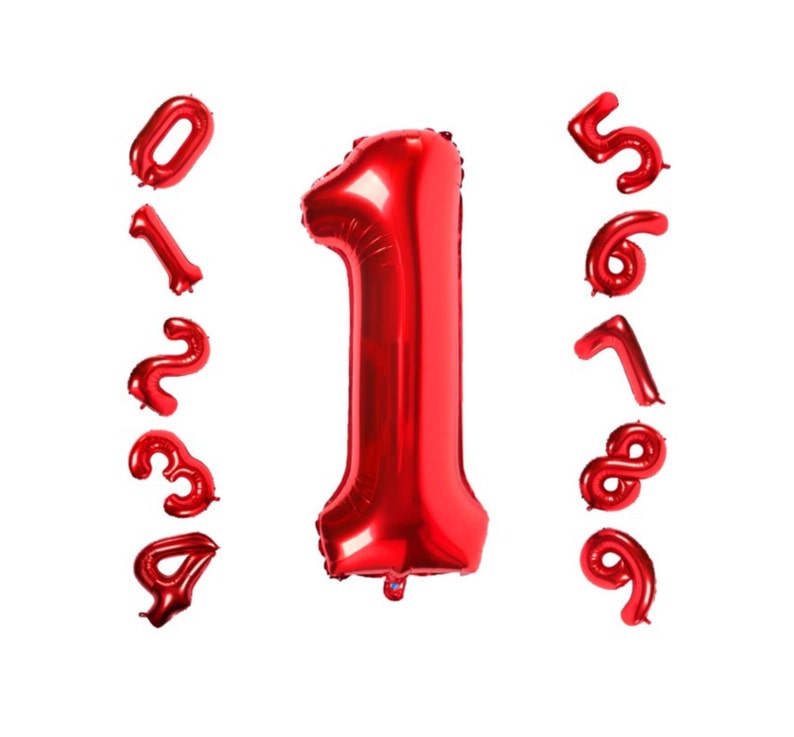 40" (3 Foot) Red Number Balloons - Etsy