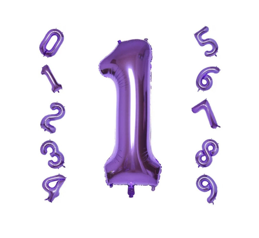 40" (3 Foot) Purple Number Balloons - Etsy