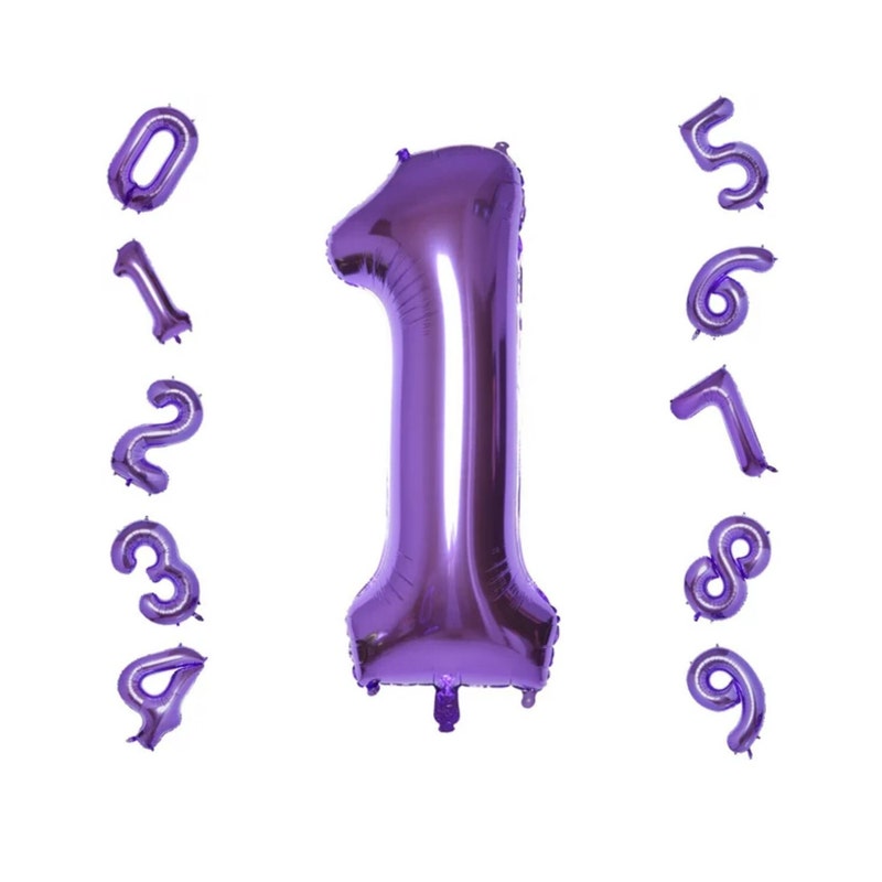Purple Number Balloon - Etsy