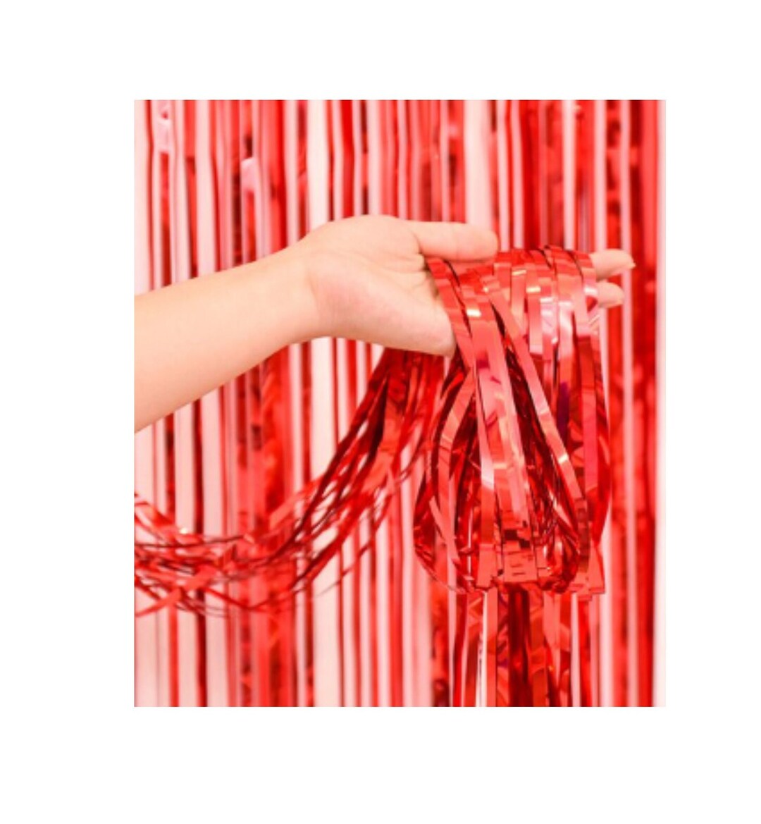9 Ft Long Set of Two Red Foil Curtain Backdrop FC05 - Etsy