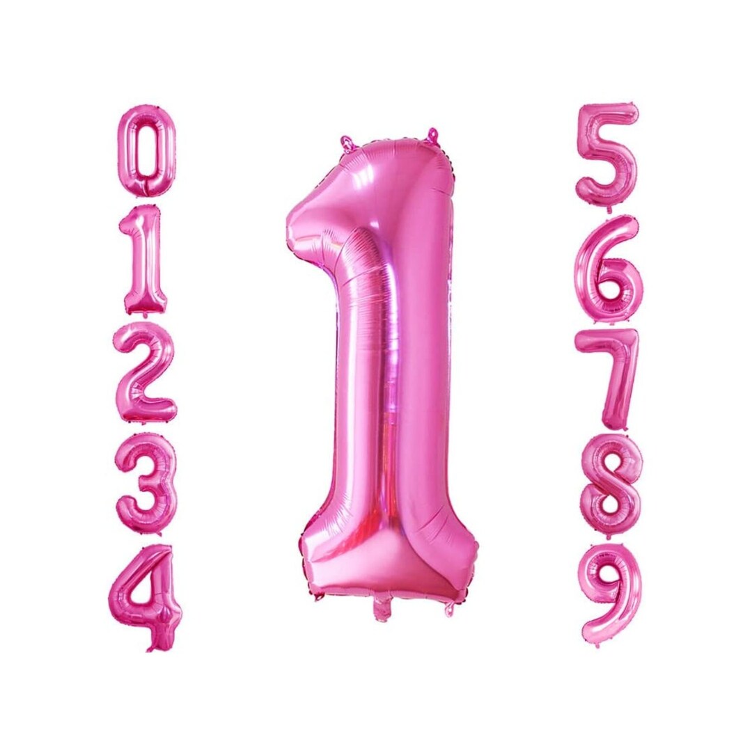 40" (3 Foot) Pink Number Balloons - Etsy