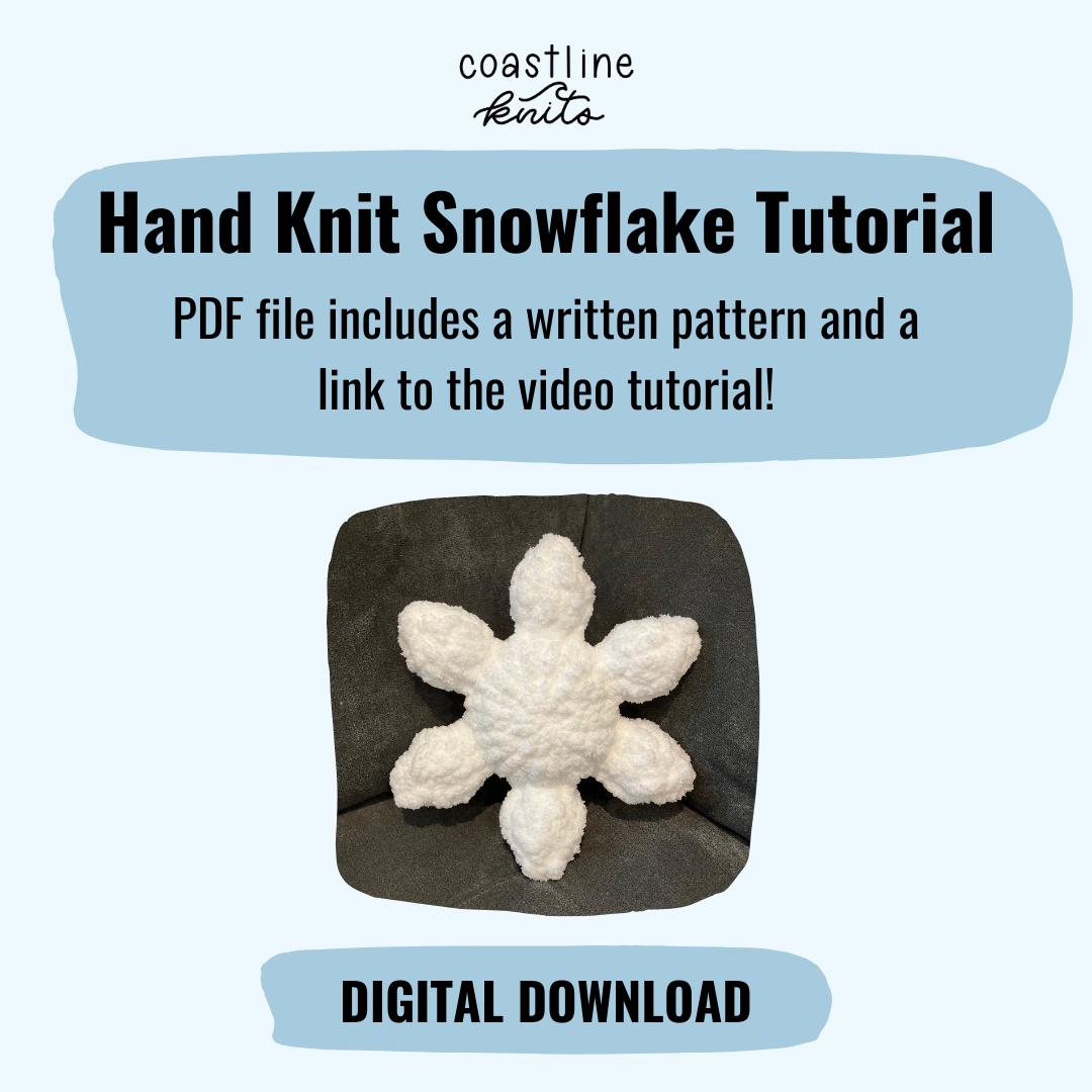 Video Tutorial Hand Knit Snowflake Pillow | Finger Knit Snowflake ...