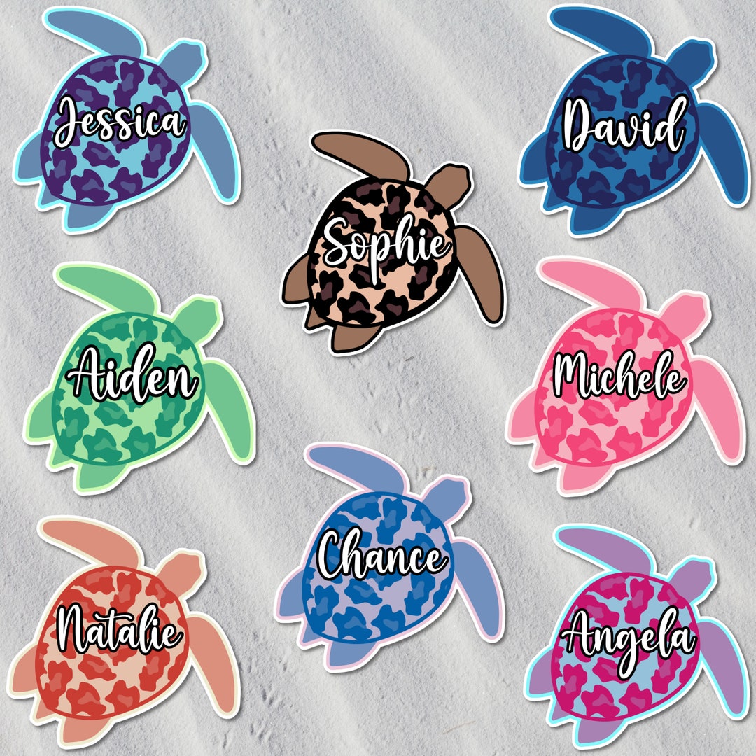 Personalized Sea Turtle Cruise Door Decoration Magnets | Leopard Print ...