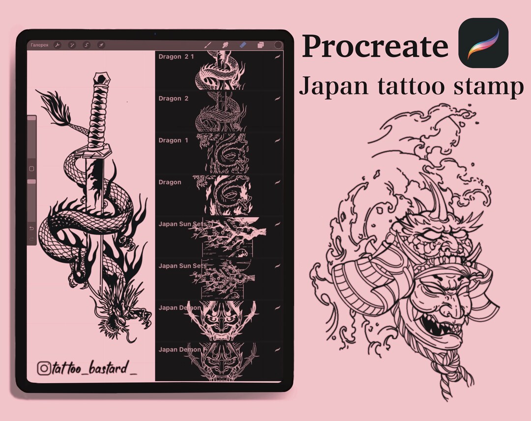 Procreate Japanese Tattoo Brush Set (digital Download) - Etsy