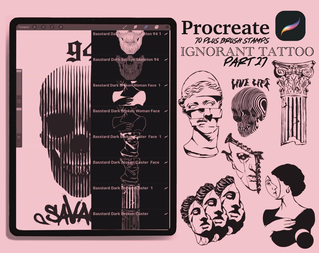 70 + Brush Stamp Ignorant Tattoo Style From Tattoo and Digital Artist From Procreate Program ...