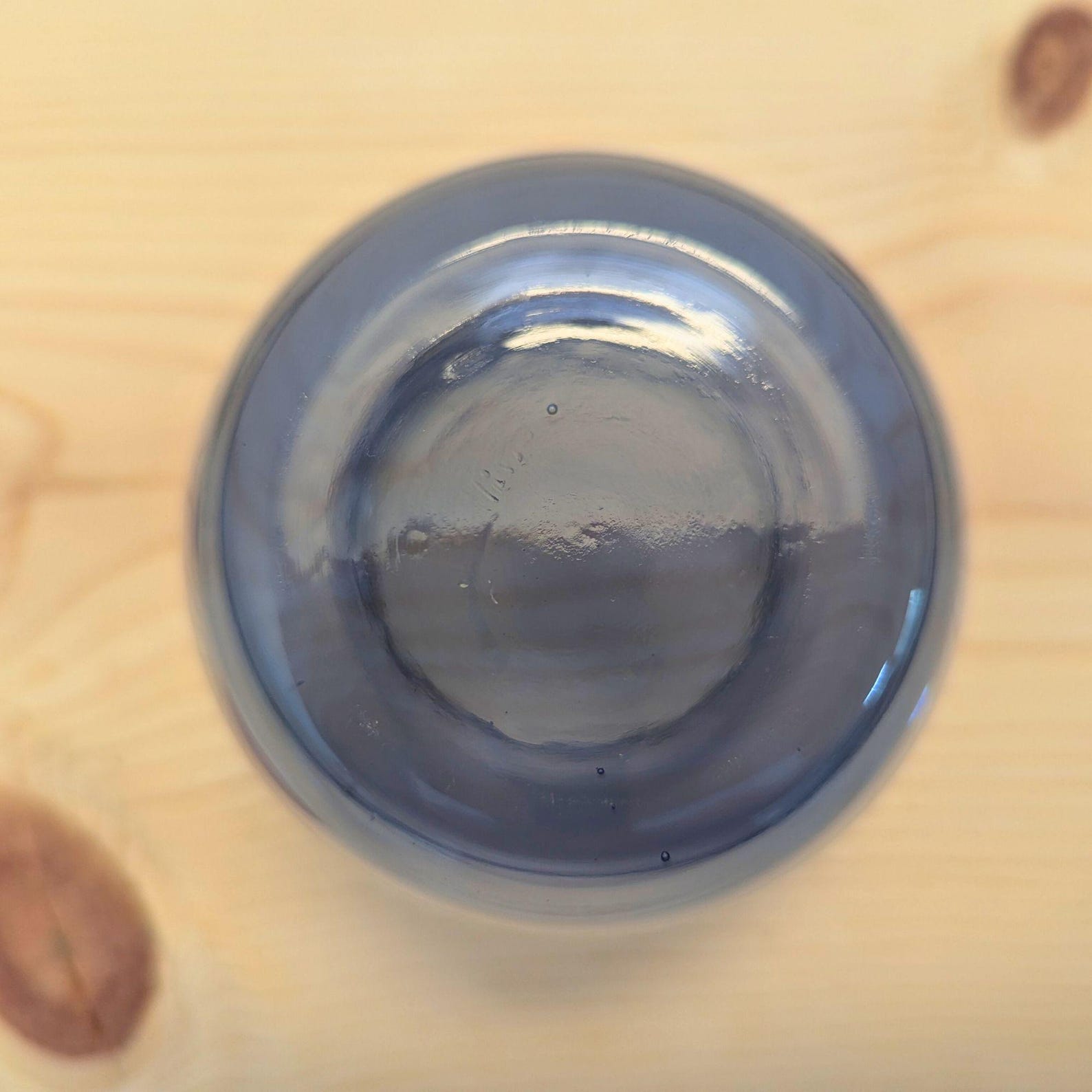 Set of 3 Vintage Blue-tinted Stemless Wine Glasses FREE SHIPPING - Etsy