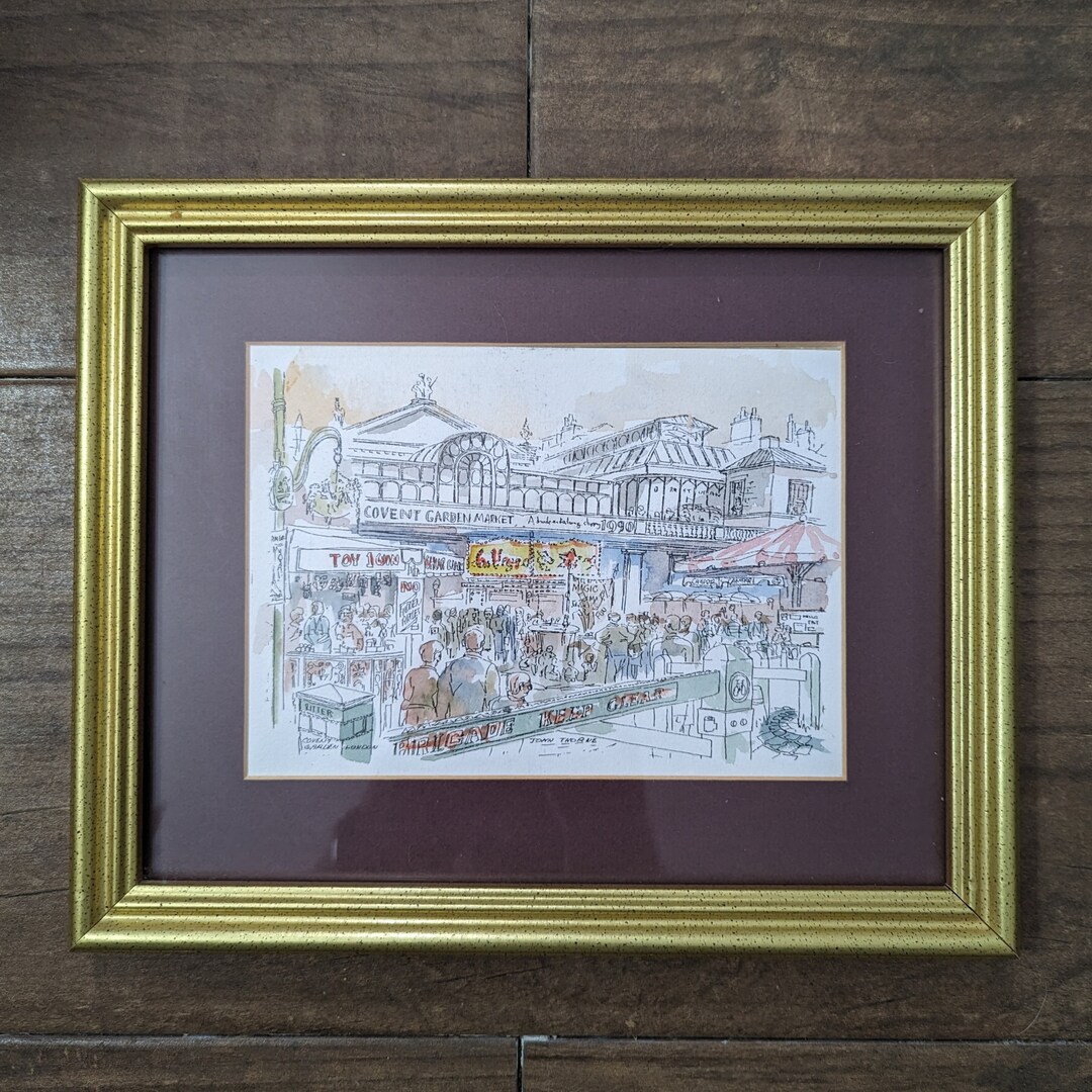 Original Watercolor + Ink English - Signed John Thorne - 1990 - "covent ...