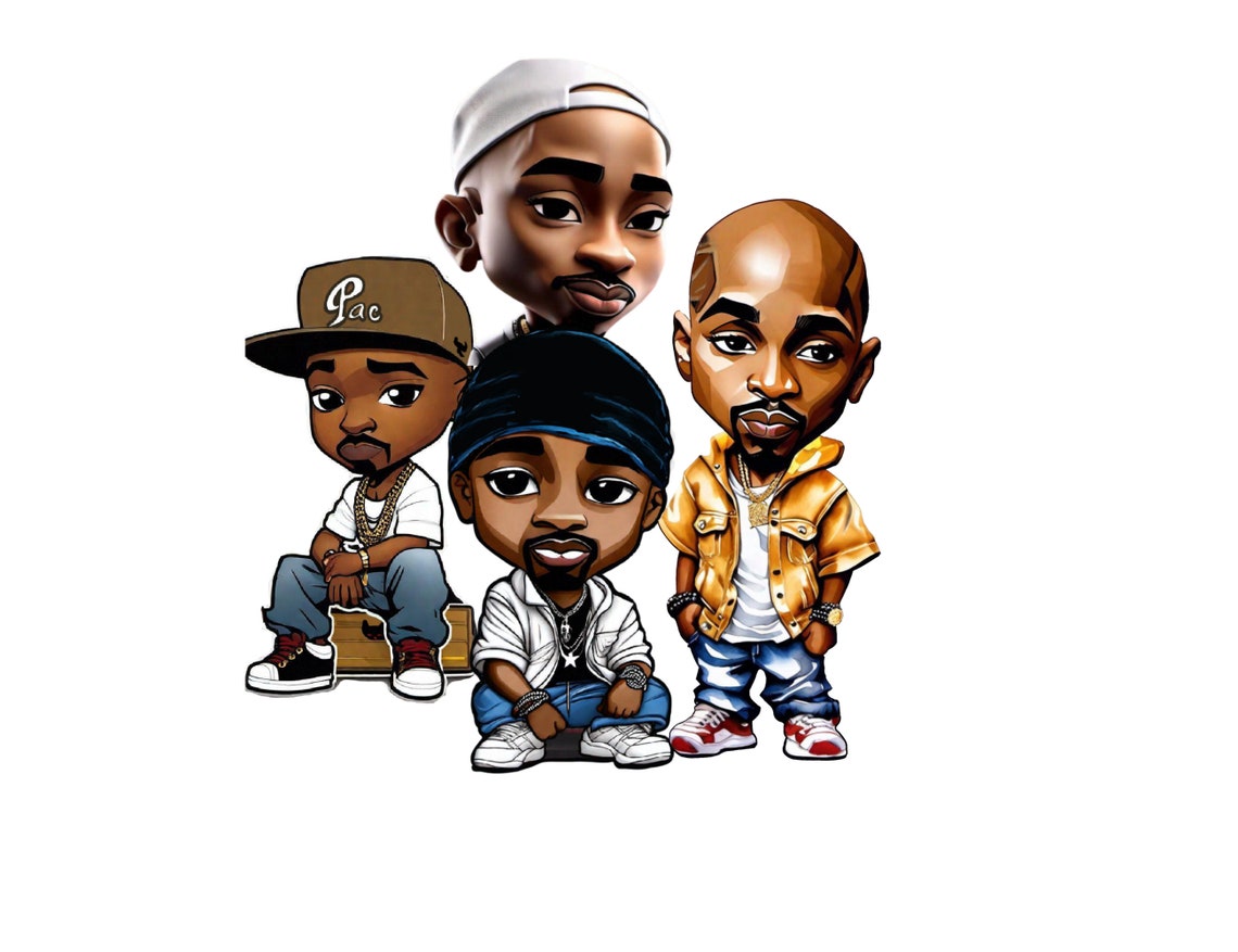 Tupac Transparent Digital Downloads | 2pac Cartoon - Etsy