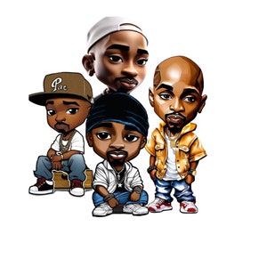 Tupac Transparent Digital Downloads | 2pac Cartoon - Etsy