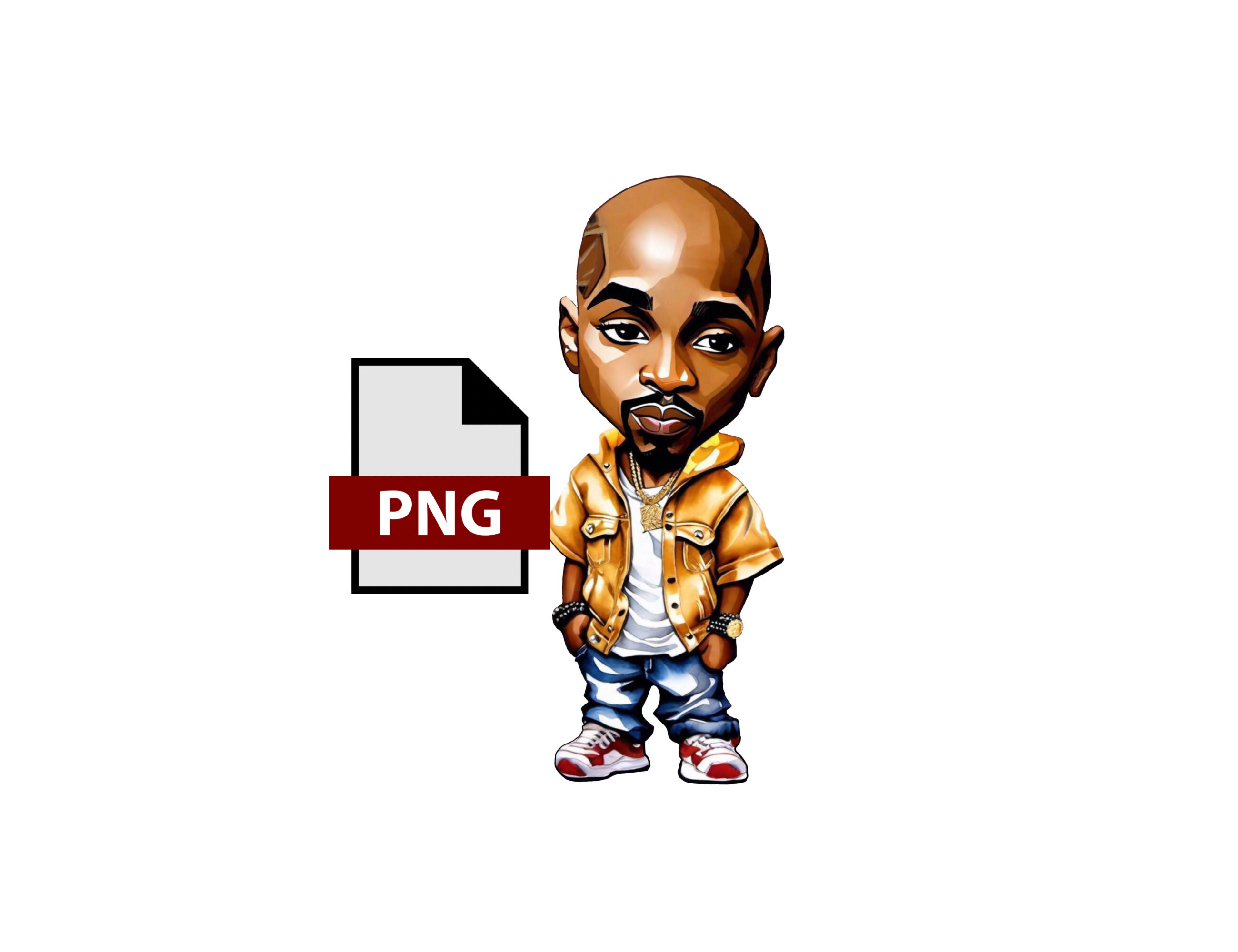 Tupac Transparent Digital Downloads | 2pac Cartoon - Etsy