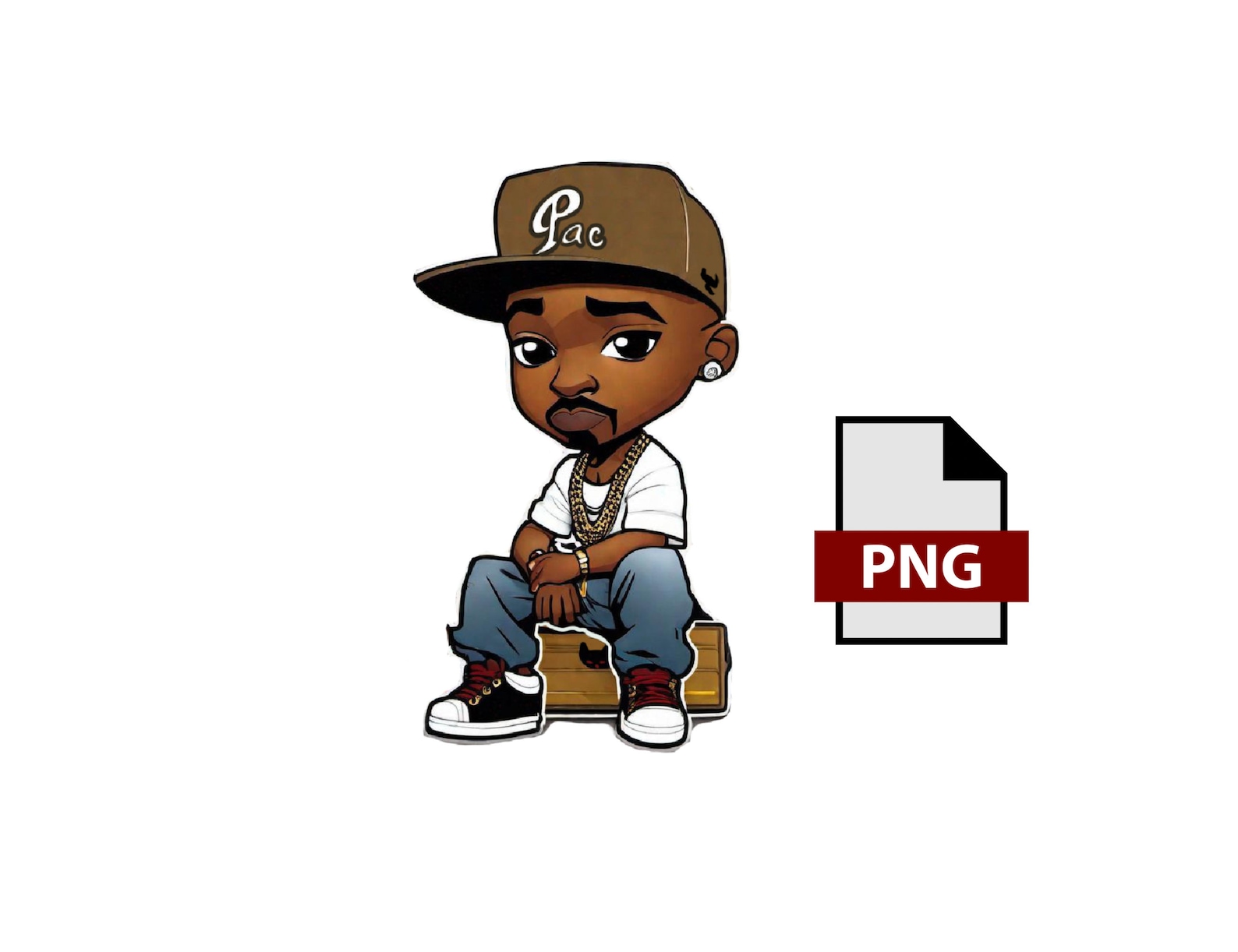 Tupac Transparent Digital Downloads | 2pac Cartoon - Etsy