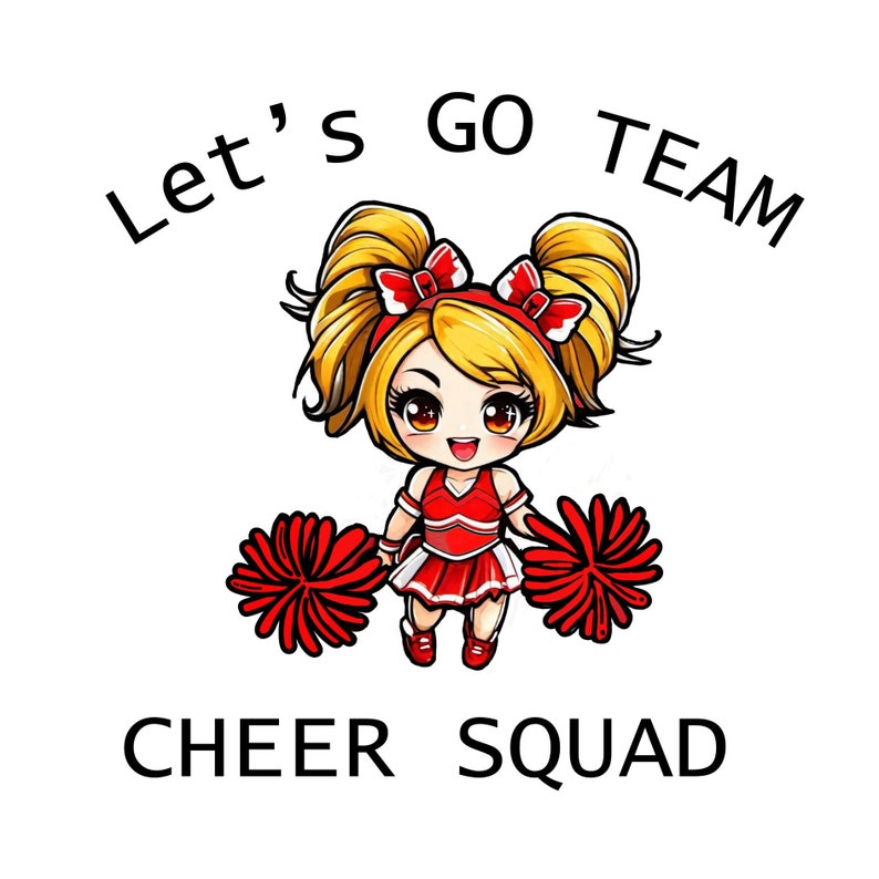 Red and Gold Cheerleader Digital File - Etsy