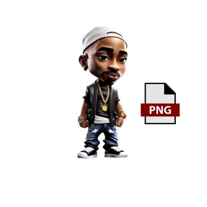 Tupac Transparent Digital Downloads | 2pac Cartoon - Etsy