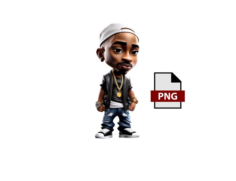 Tupac Transparent Digital Downloads | 2pac Cartoon - Etsy