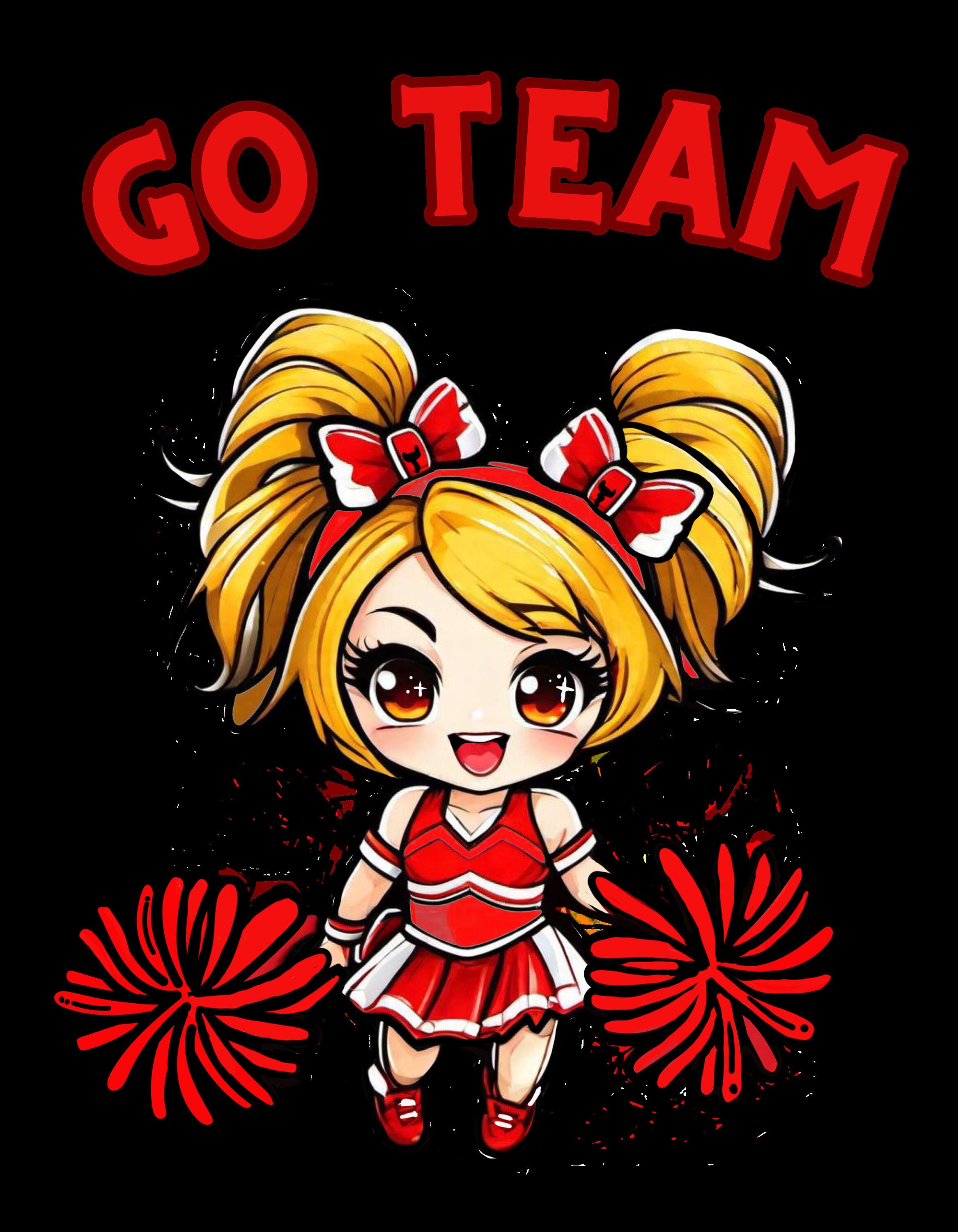 Red and Gold Cheerleader Digital File - Etsy