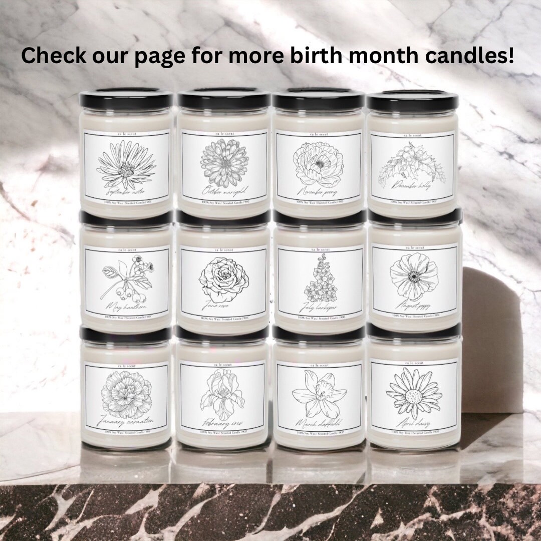 JULY LARKSPUR Birth Month Flower Candle Birthday Gift for Her July ...