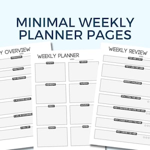 Pastel Planner Pages Digital, Cute One Page Schedule, Daily Weekly ...