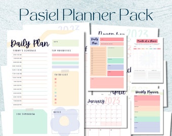 Minimal Planner Pack Digital, Cute One Page Schedule, Daily Weekly ...