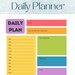 Rainbow Daily Planner, Printable Daily Planner Page, One Page Planner ...