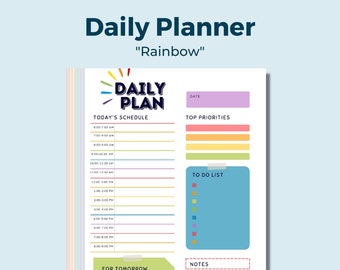 Pastel Daily Planner, Printable Daily Planner, Digital Daily Planner ...