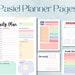 Pastel Planner Pages Digital, Cute One Page Schedule, Daily Weekly ...