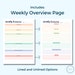Pastel Weekly Planner Pack, One Page Digital Printable Review, Back to ...