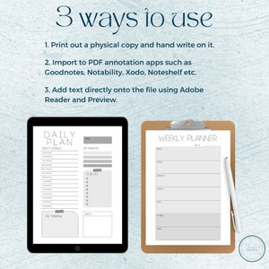 Minimal Planner Pack Digital, Cute One Page Schedule, Daily Weekly ...