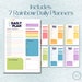 Rainbow Planner Pack Digital, Cute One Page Schedule, Daily Weekly ...