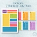 Rainbow Planner Pack Digital, Cute One Page Schedule, Daily Weekly ...