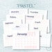 Pastel Monthly Calendar 2023 Printable, Horizontal Calendar Planner ...