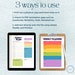 Rainbow Planner Pack Digital, Cute One Page Schedule, Daily Weekly ...