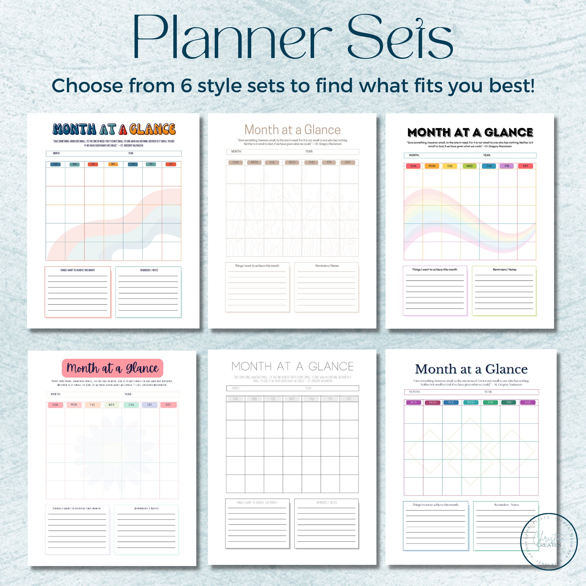 Neutral Monthly Planner Printable, Blank Month at a Glance Page, 2023 ...