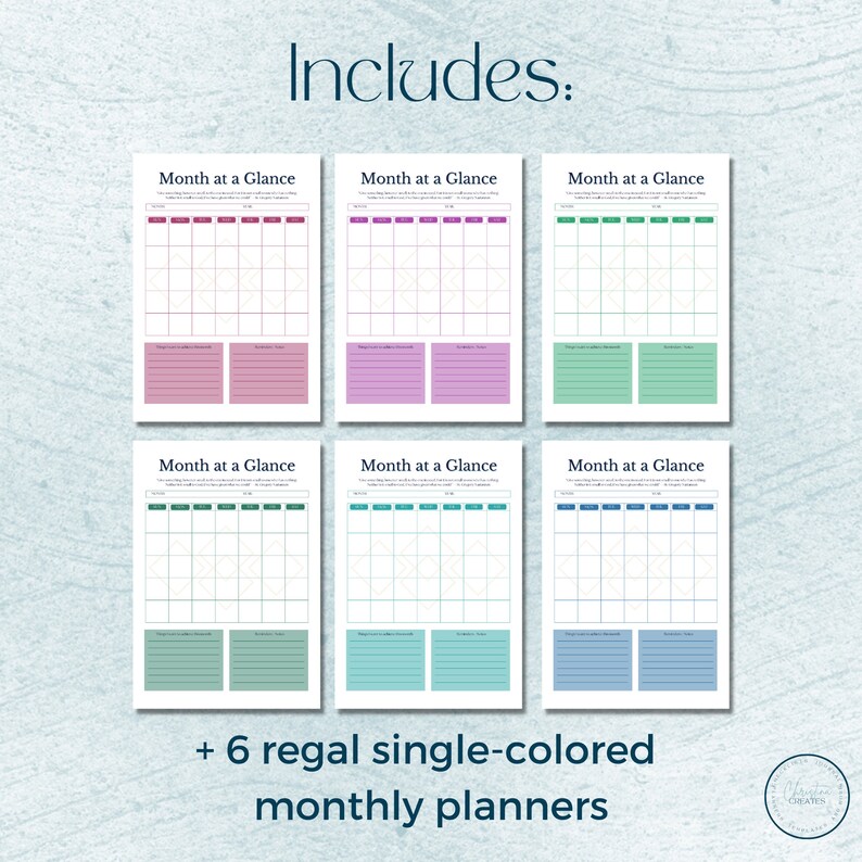 Regal Monthly Planner Printable, Blank Month at a Glance Page, 2023 ...