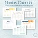 Neutral Monthly Calendar 2023 Printable Horizontal Calendar - Etsy
