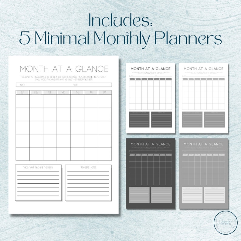 Minimal Planner Pack Digital, Cute One Page Schedule, Daily Weekly ...