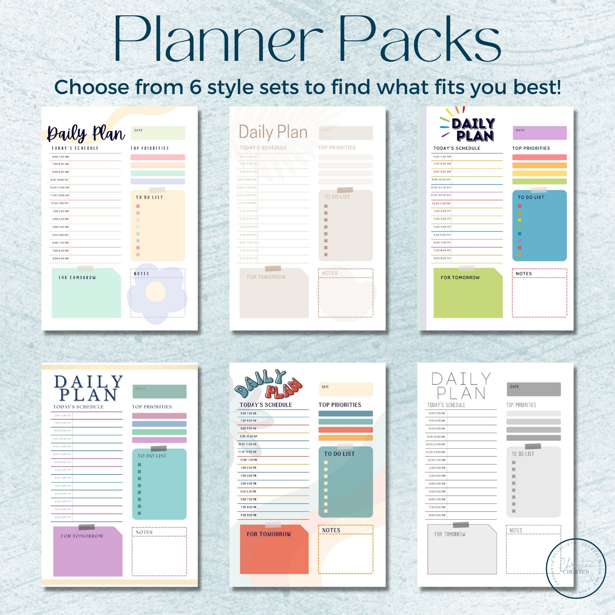 Minimal Planner Pack Digital, Cute One Page Schedule, Daily Weekly ...