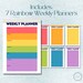 Rainbow Planner Pack Digital, Cute One Page Schedule, Daily Weekly ...