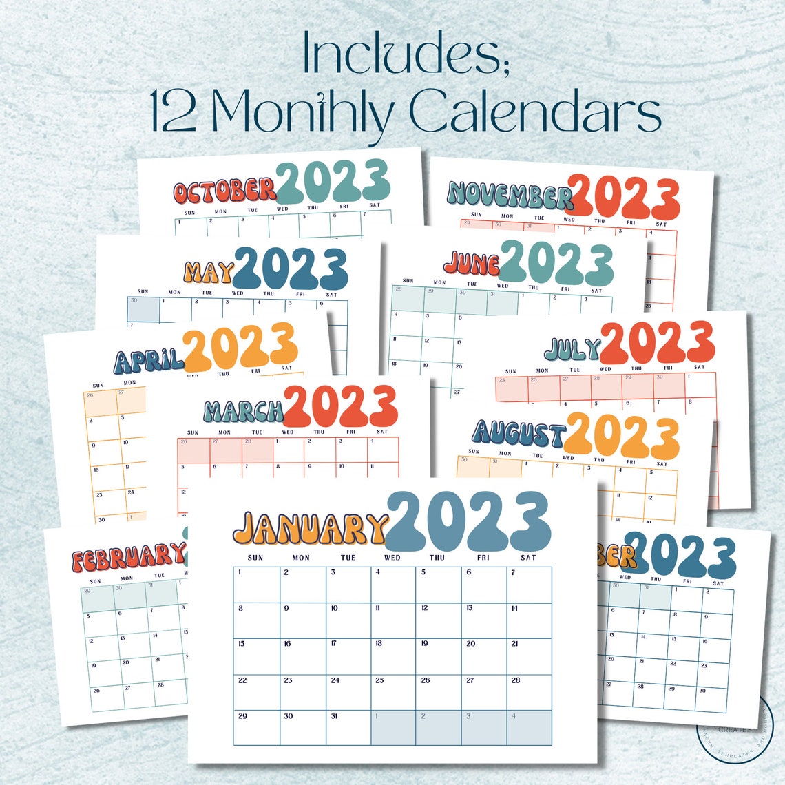 Retro Planner Pack Digital, Cute One Page Schedule, Daily Weekly ...