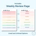 Pastel Weekly Planner Pack, One Page Digital Printable Review, Back to ...