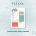 Retro Daily Planner Printable, One Page Digital Plan, Undated Hourly ...