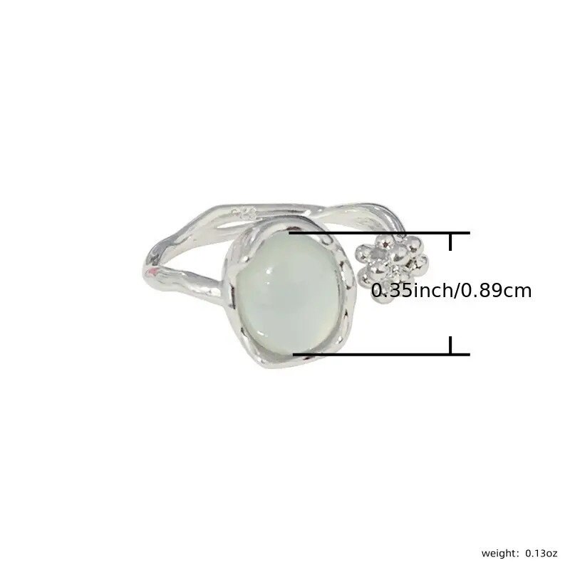 Y2k-inspired Geometric Ring With Shiny Zircon, Adjustable Ring for ...