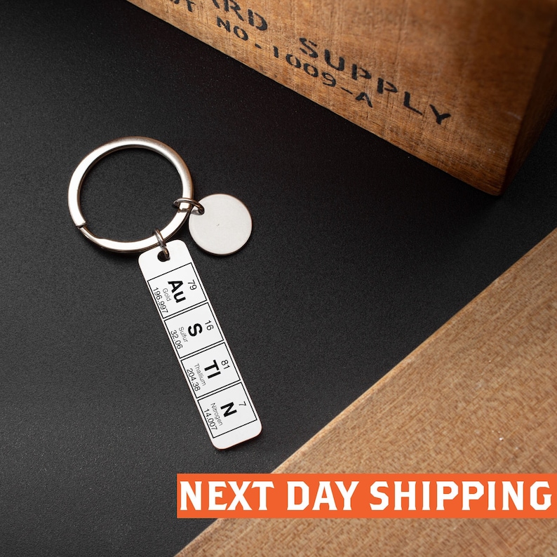 Custom Periodic Table Element Name Key Chain, Customized Name Keychain ...