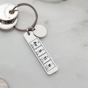Custom Periodic Table Element Name Keychain: Science Geek Gift - Etsy
