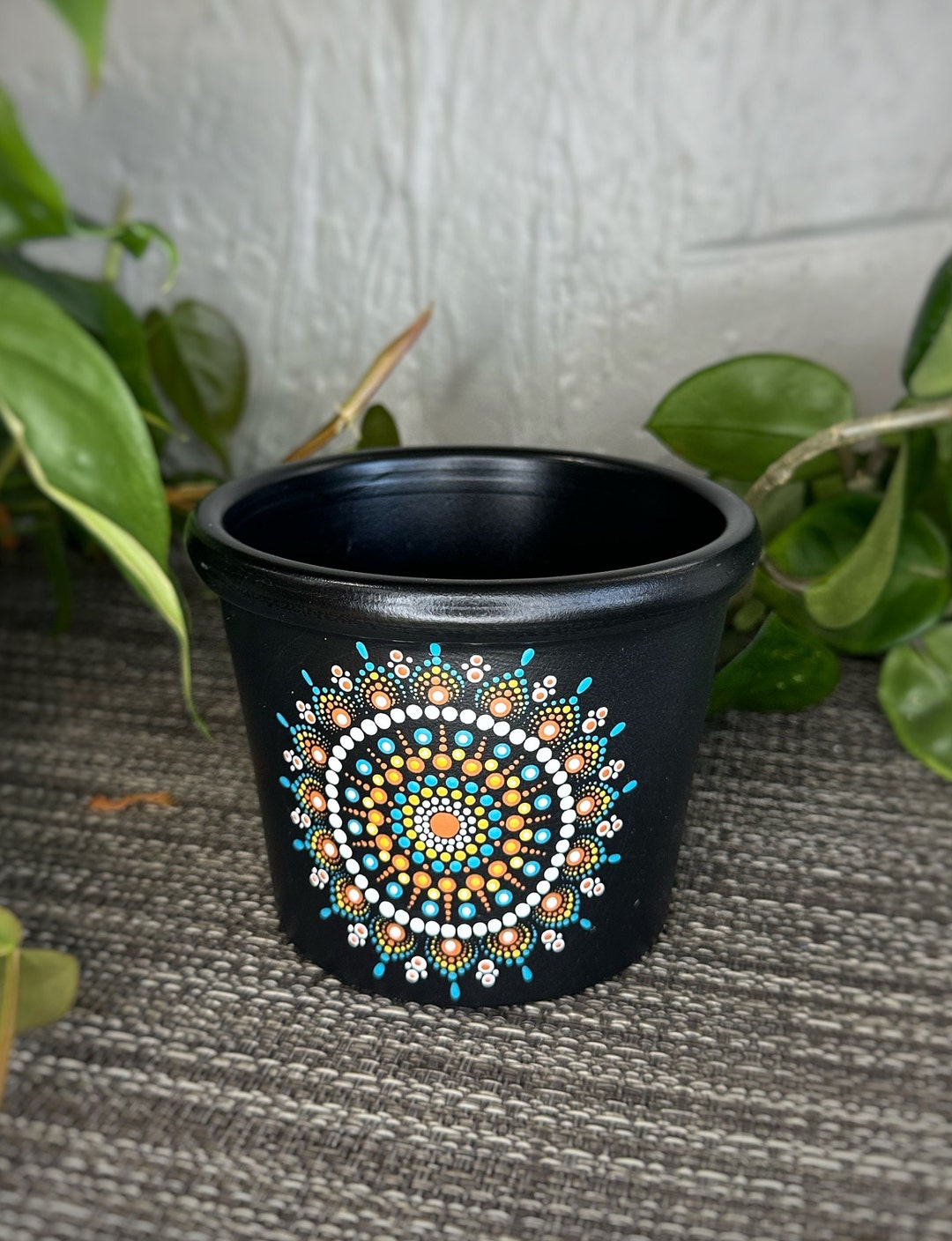 Hand Painted Mandala Plant Pot 4 Inch - Etsy