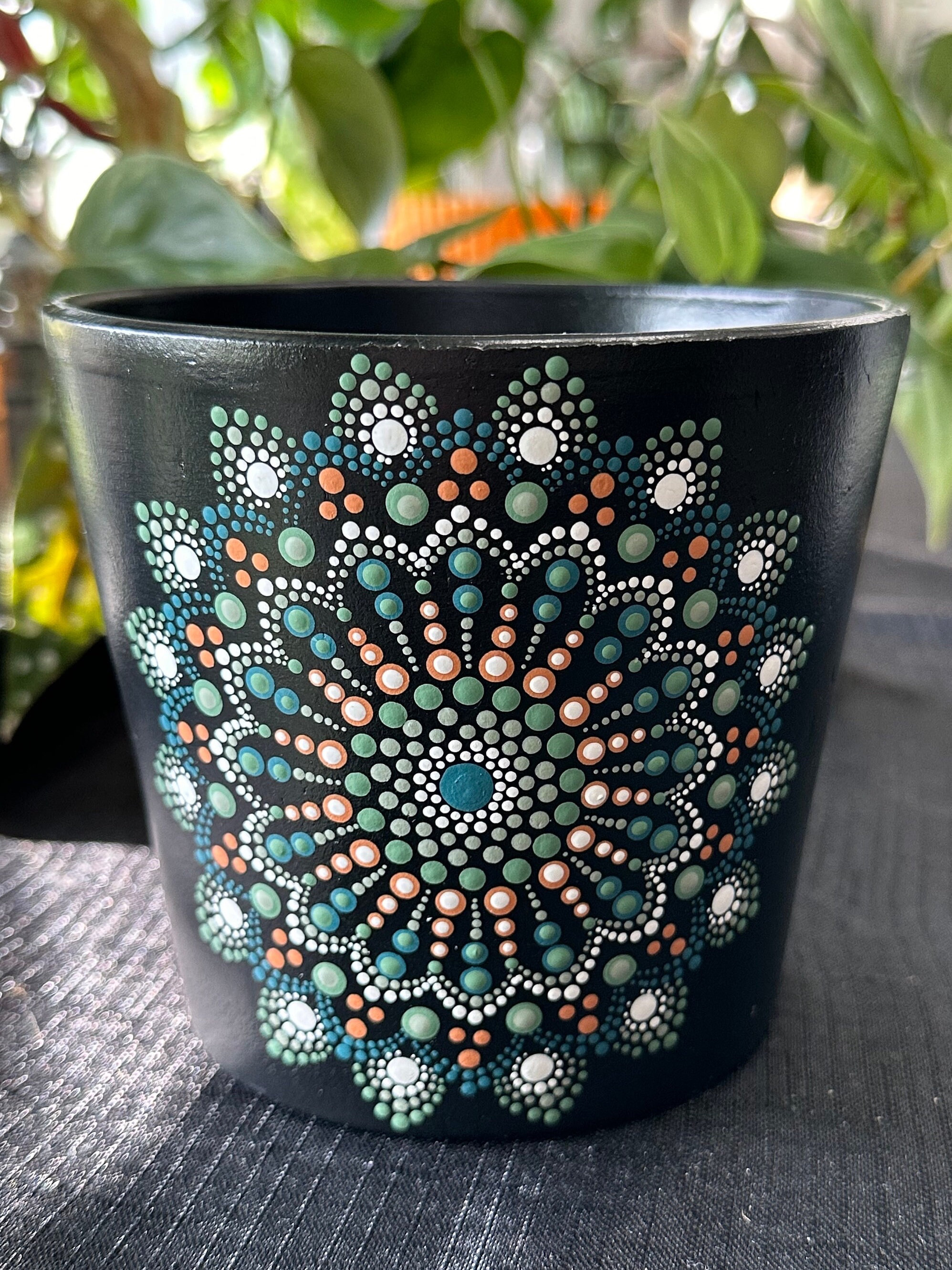 Hand Painted Mandala Plant Pot 4.7 Inch - Etsy