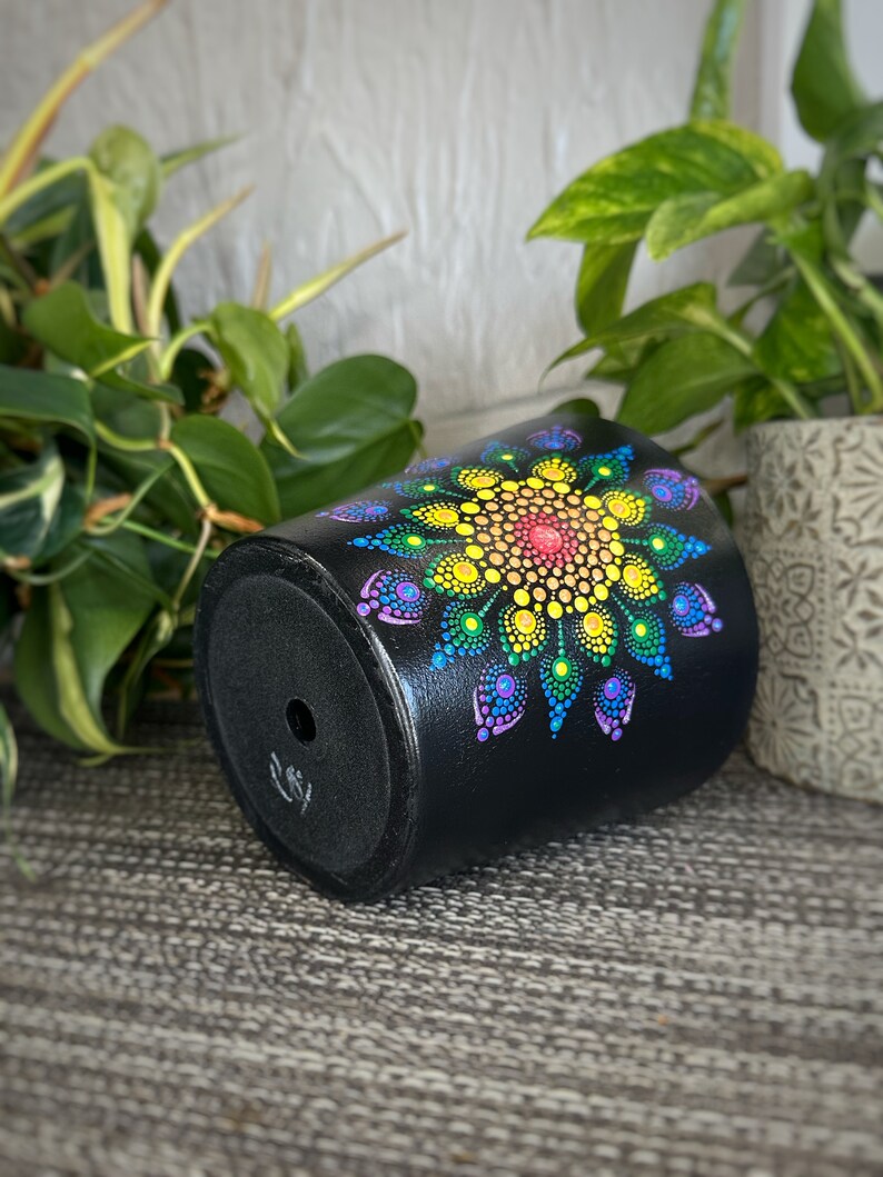 Hand Painted Mandala Plant Pot 4.7 Inch - Etsy